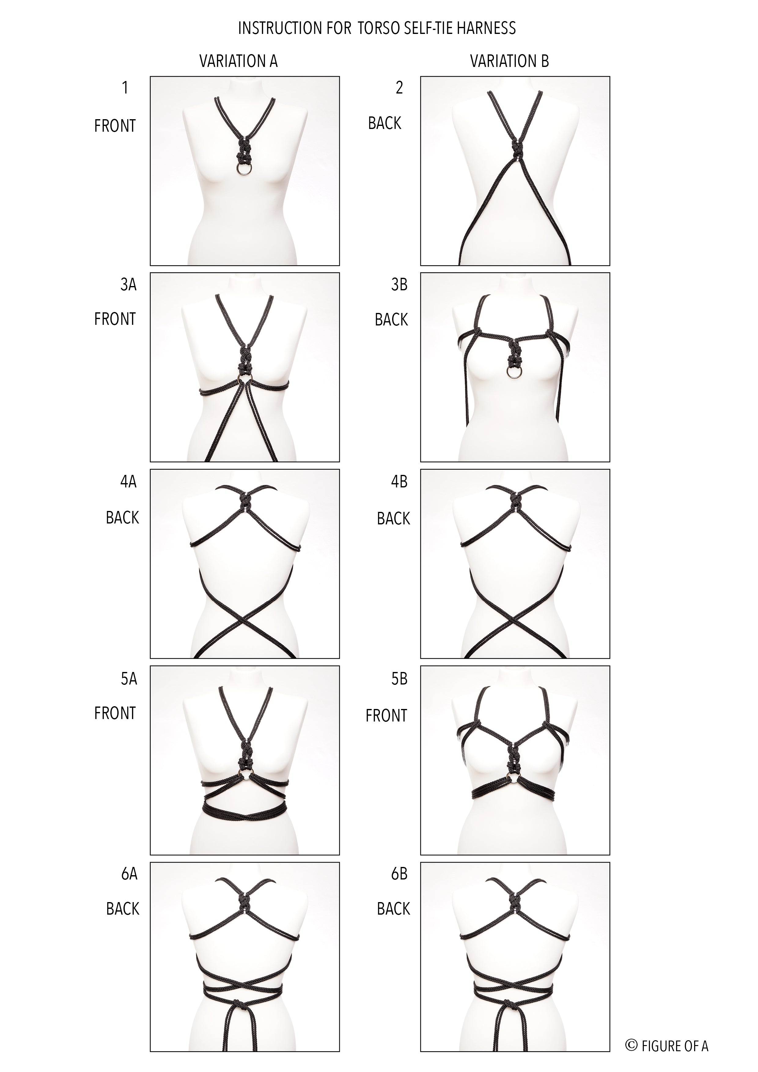Self Tie Torso Harness Red Figure Of A